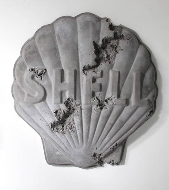 Daniel Arsham - Obsidian Eroded Shell Sign For Sale at 1stDibs