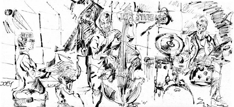 Jonathan Glass - Harold Lopez Nussa Trio - Ink on Paper - Original ...