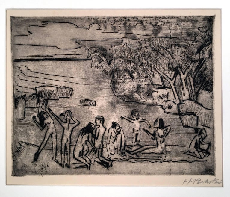 Max Pechstein - Am Ufer (At the Riverbank) For Sale at 1stDibs