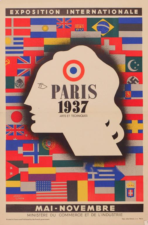 Jean Carlu - 1937 Jean Carlu Paris Exposition Poster, Print For Sale at ...