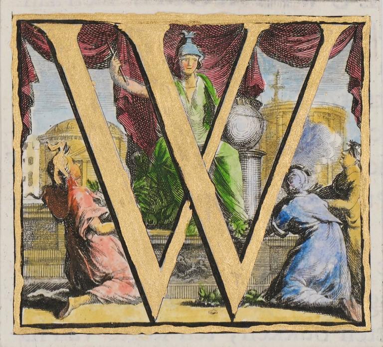 Unknown - Initial "W" on Roman Cityscape For Sale at 1stDibs