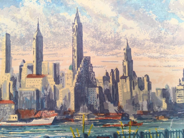 Harry Shokler - Brooklyn Heights Esplanade with New York Skyline in ...