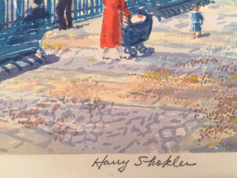 Harry Shokler - Brooklyn Heights Esplanade with New York Skyline in ...