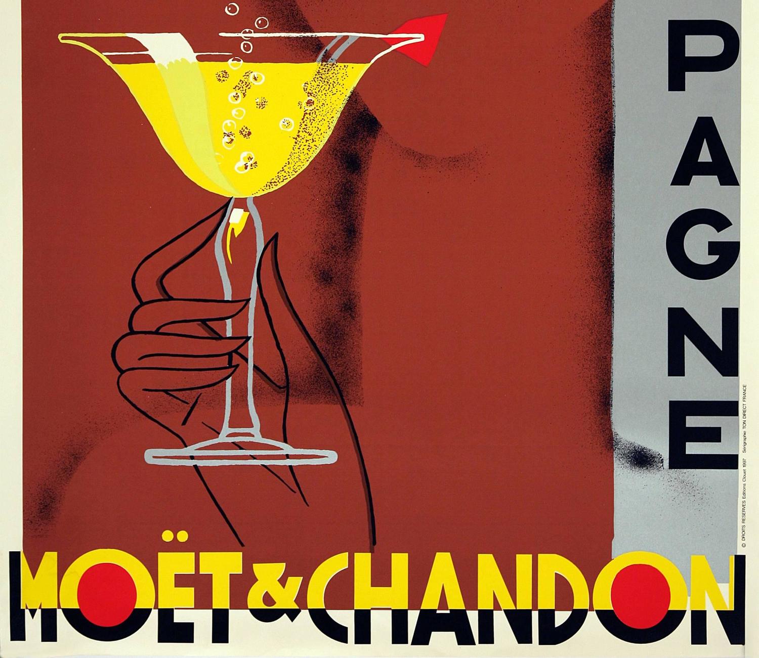 Unknown - Moet Chandon Champagne poster For Sale at 1stdibs