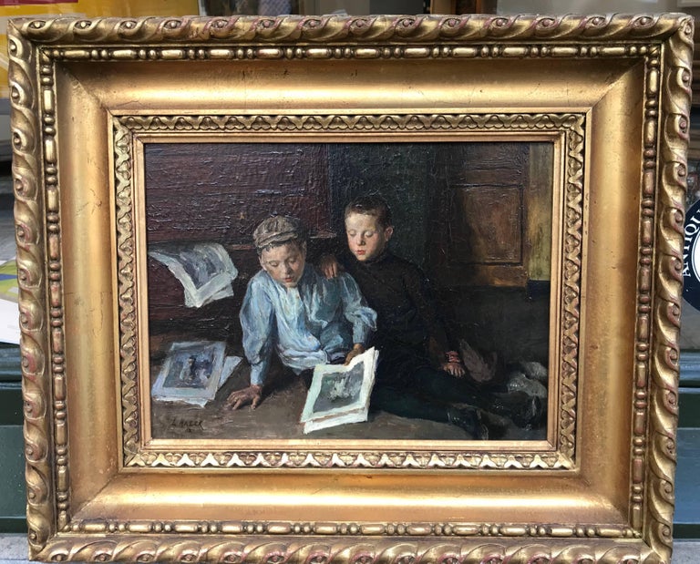 Léopold Haeck - "Back from school" For Sale at 1stDibs