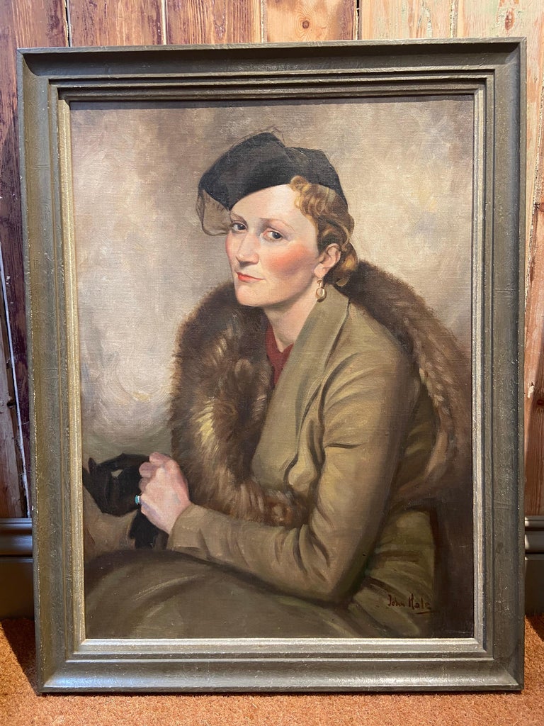 John Howard Hale - Portrait of Nancy Wellburn, Original 20th Century ...