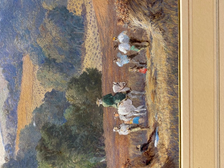 Charles Grant Davidson RWS - The Cornfield, harvest scene, watercolour ...