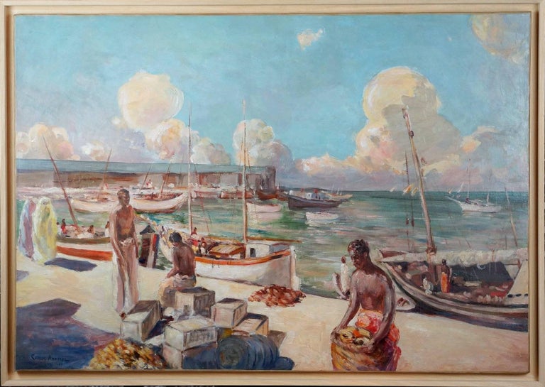 Carlos Abascal - Port D''Afrique, 1927 - oil paint, 84x122 cm., framed ...