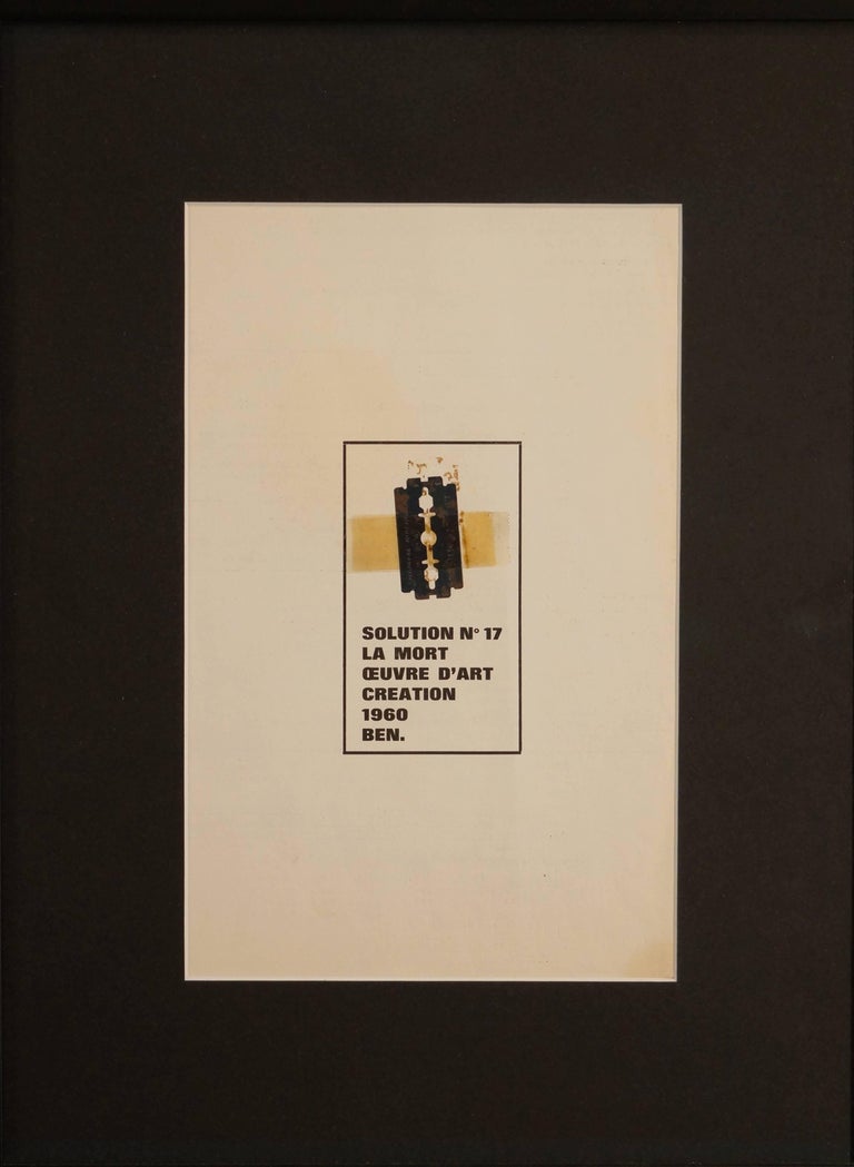 Ben - Solution 17, 1986 - mixed media art, 45x34 cm., framed For Sale ...