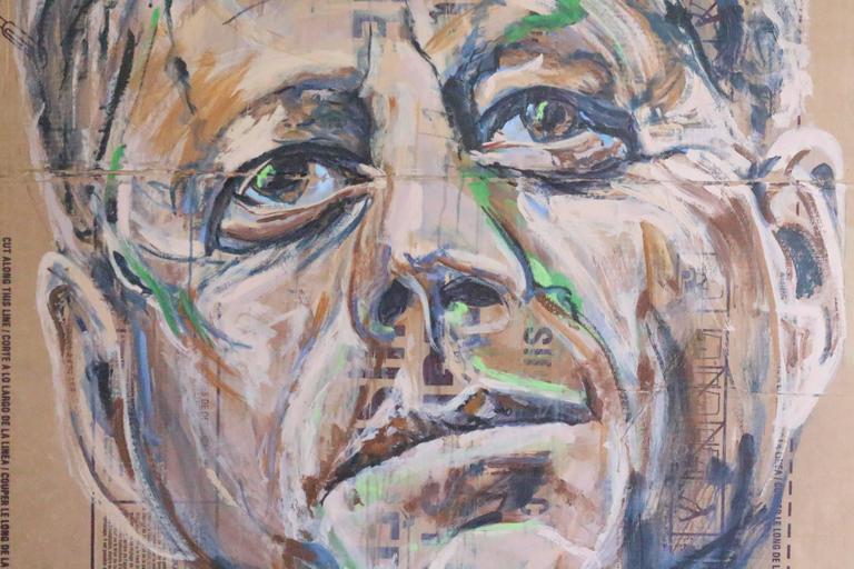 Ann Strassman - Gestural Portrait of John F. Kennedy / JFK (Acrylic on ...