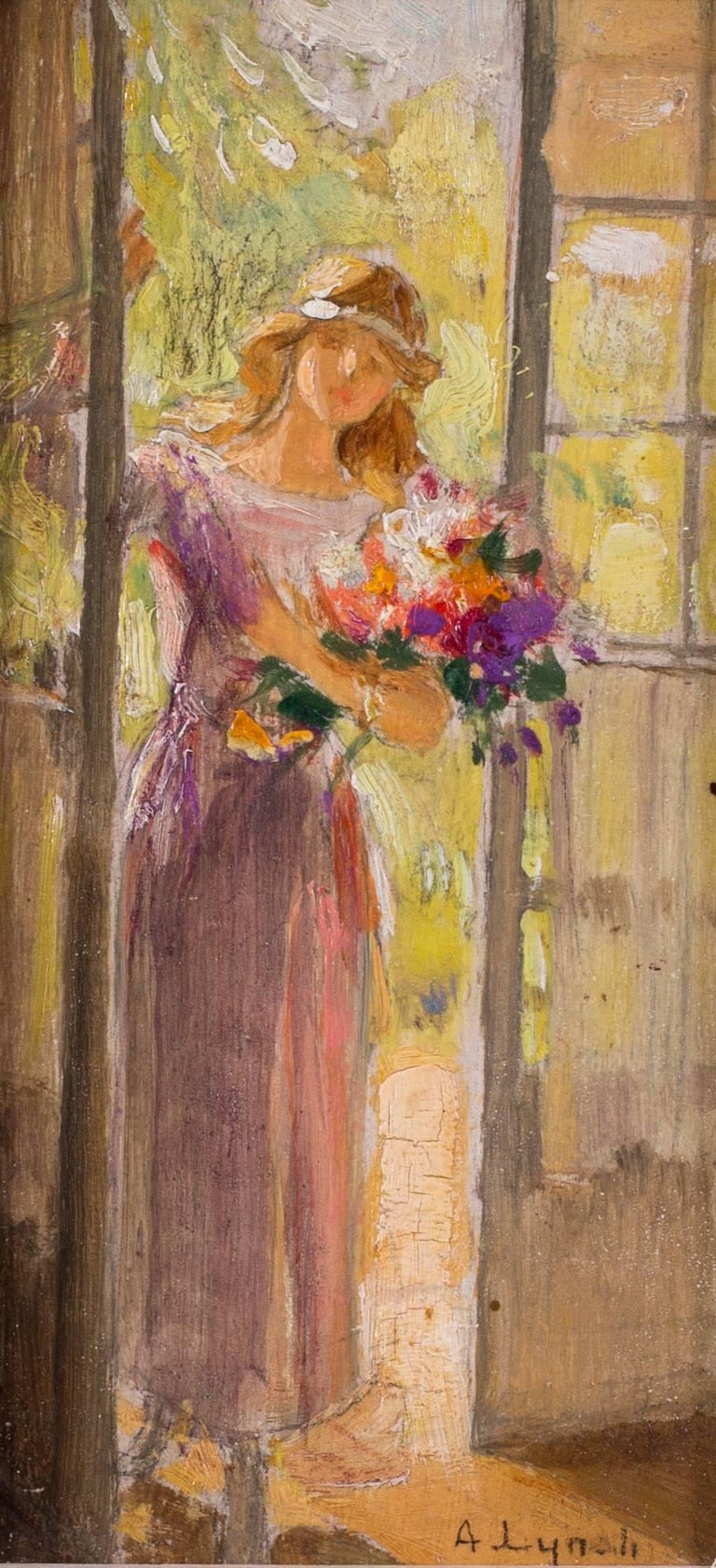 Albert Lynch - Femme au bouquet at 1stDibs