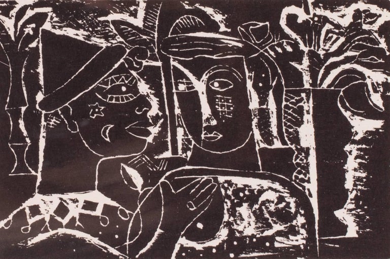 Edward Burra - 4 signed black and white woodcut prints by the British ...