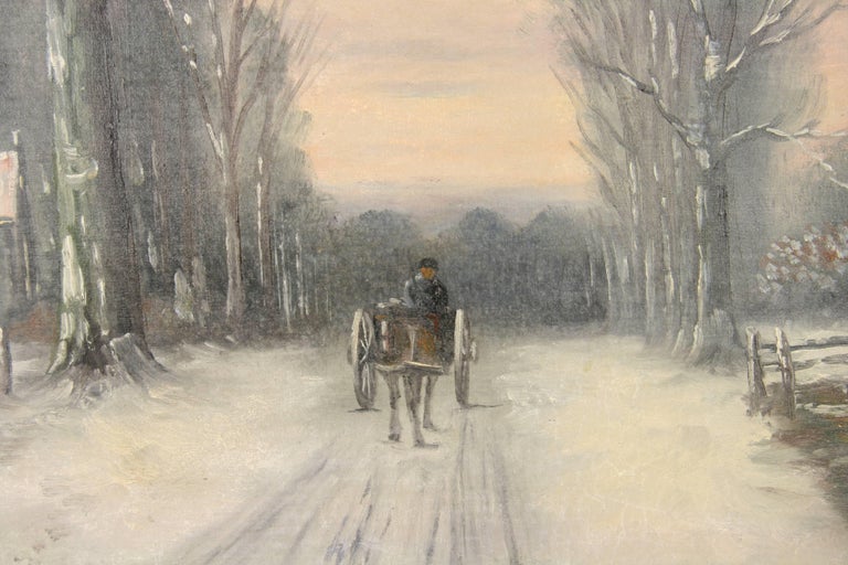 Unknown - Impressionist Dutch Winter Scene Landscape Painting For Sale ...