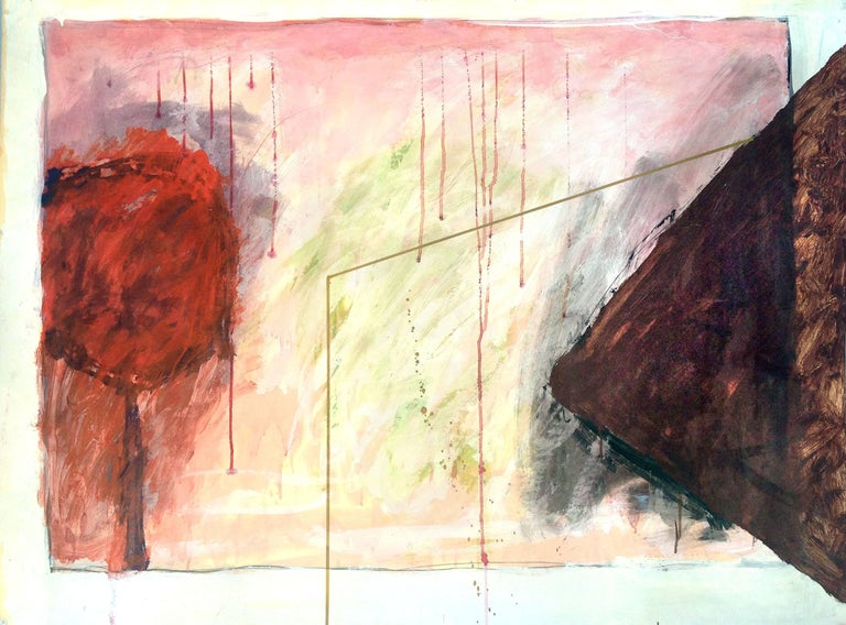 Michael Dee Cookinham - Mid Century Modern Red Tree Abstract at 1stDibs
