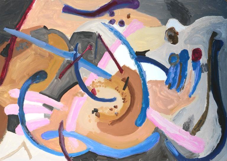 Les Anderson - Abstract with Pink For Sale at 1stdibs