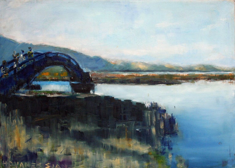 Hovanessian - Over the Bridge, Armenia - Mid Century Figurative ...