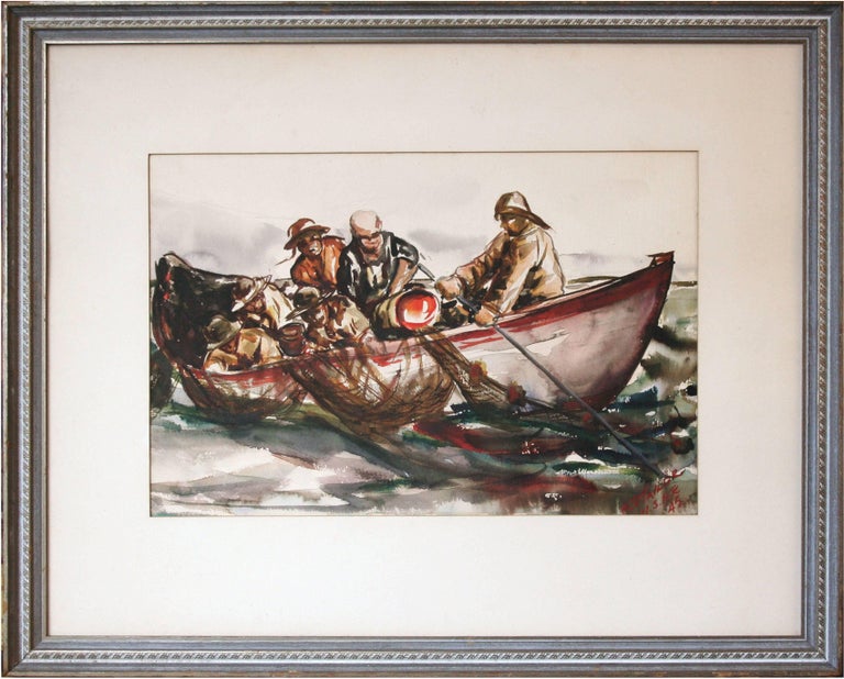 Walter P. Taylor - 1940s Netting the Catch For Sale at 1stDibs