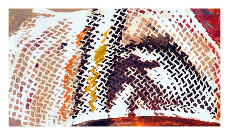 Les Anderson - Red and Brown Mesh Abstract For Sale at 1stDibs