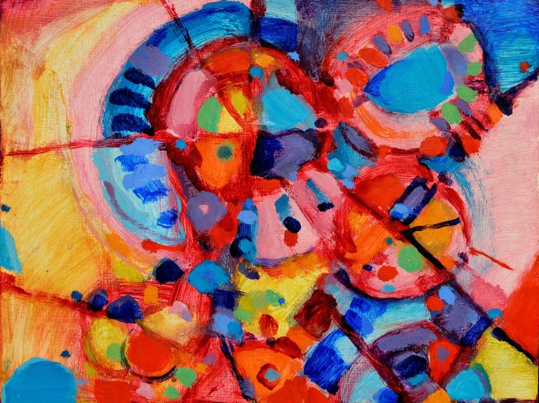 Tom Hamil - "The Juggler" - Geometric Figurative Abstract Expressionist ...