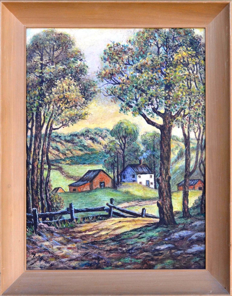 Max Nathan - Mid Century Farmstead Landscape For Sale at 1stDibs