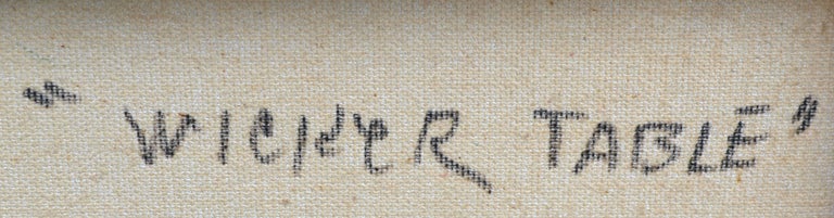 Alice Laird - "Wicker Table" with White Cat Garden Still-Life For Sale ...