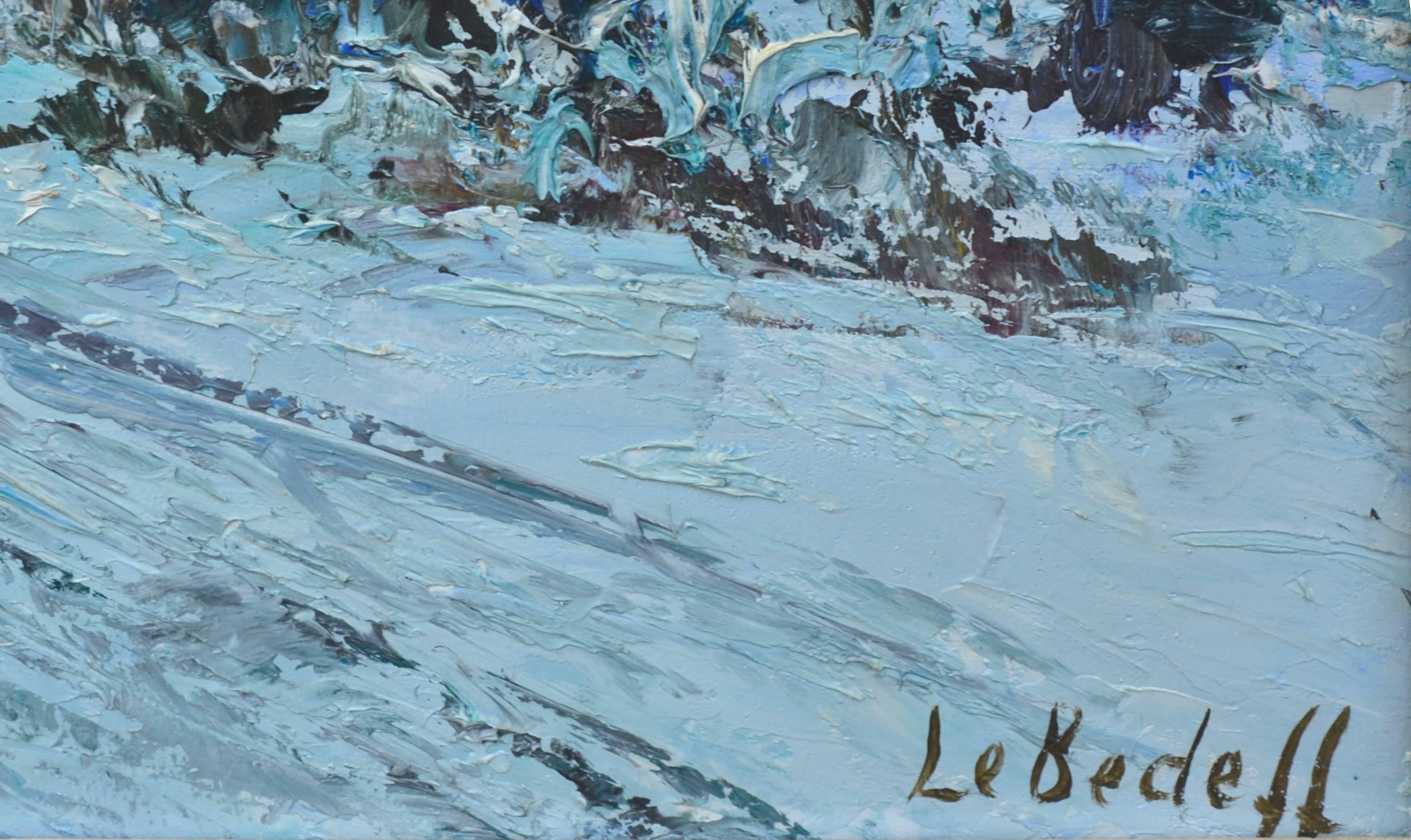 Alexander Lebedeff - Mid Century Winter Landscape -- Country Snow at ...