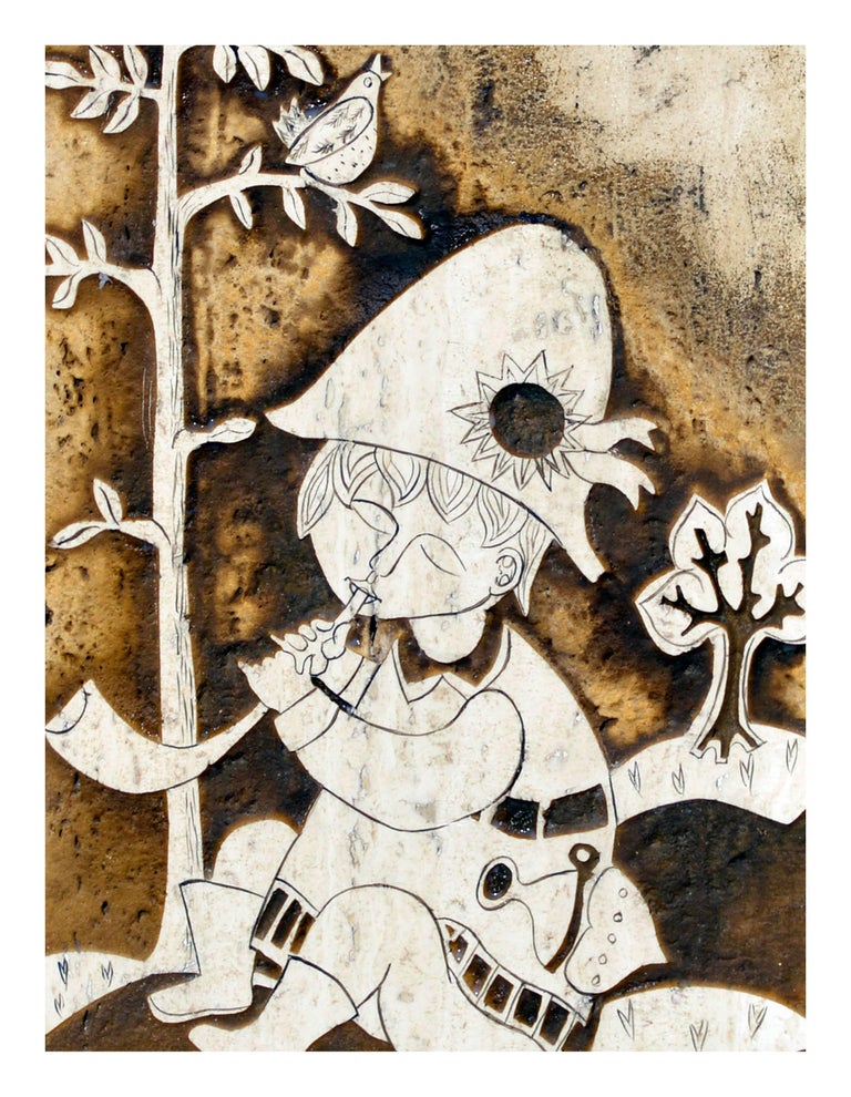 Rodney Winfield - Mid Century Carved Marble Flute Player For Sale at ...