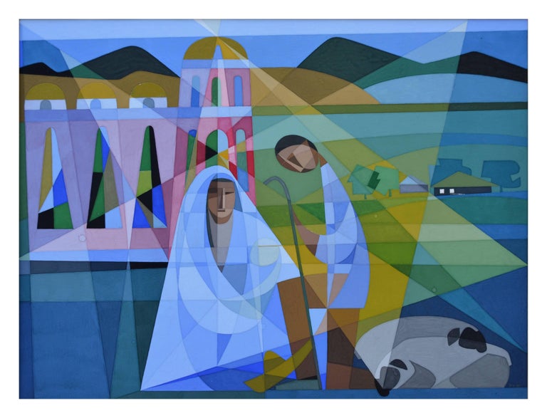 Unknown - Mid Century Modern Cubist Multi-Color Nativity Scene at ...