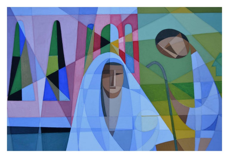Unknown - Mid Century Modern Cubist Multi-Color Nativity Scene at ...