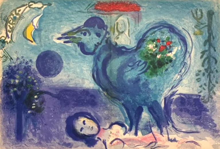 Marc Chagall - Paysage Au Coq (Landscape with Rooster) at 1stDibs