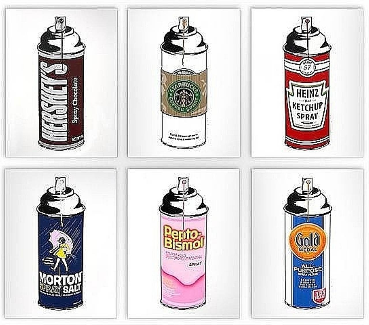 Mr Brainwash - Spray Cans - Portfolio of 6 prints For Sale at 1stDibs