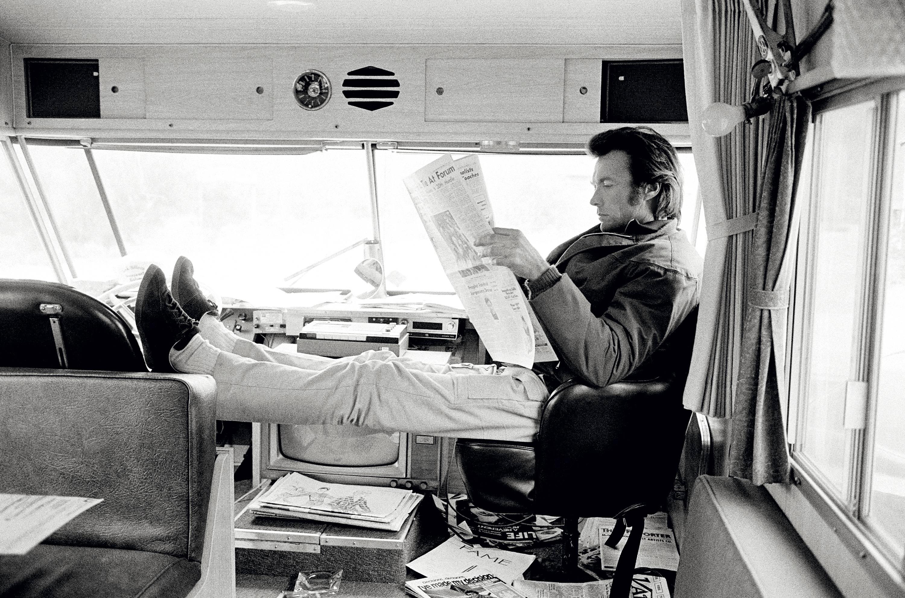 Terry O'Neill - Clint in his Trailer For Sale at 1stDibs