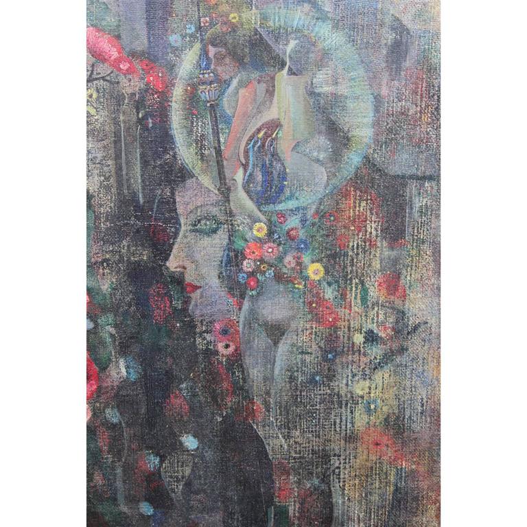 Charles Augustus Smith - Ethereal Lady With Flowers, Portrait at 1stDibs