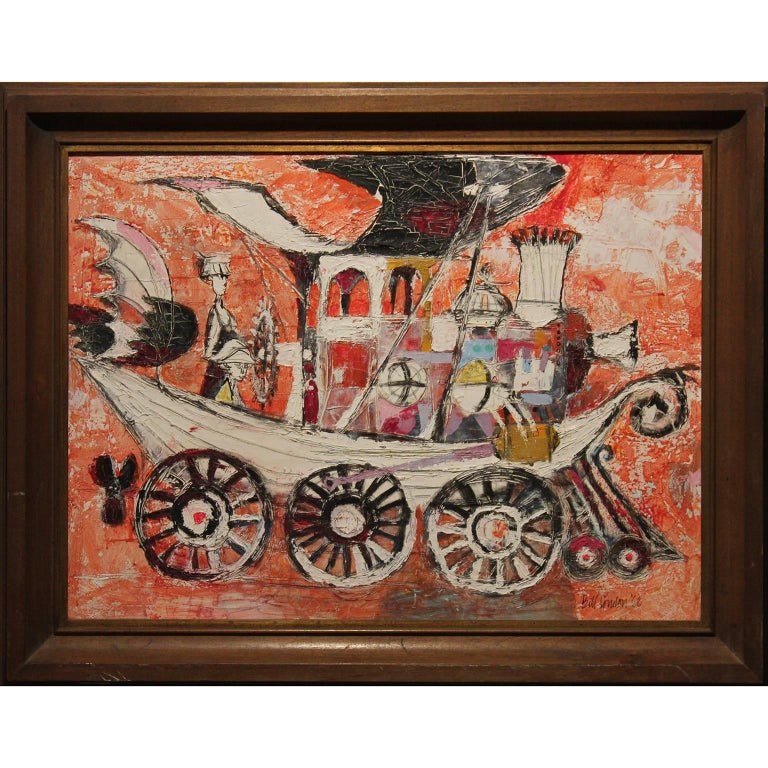 Bill Condon - "Conductor" Modern, Colourful Train Painting For Sale at ...