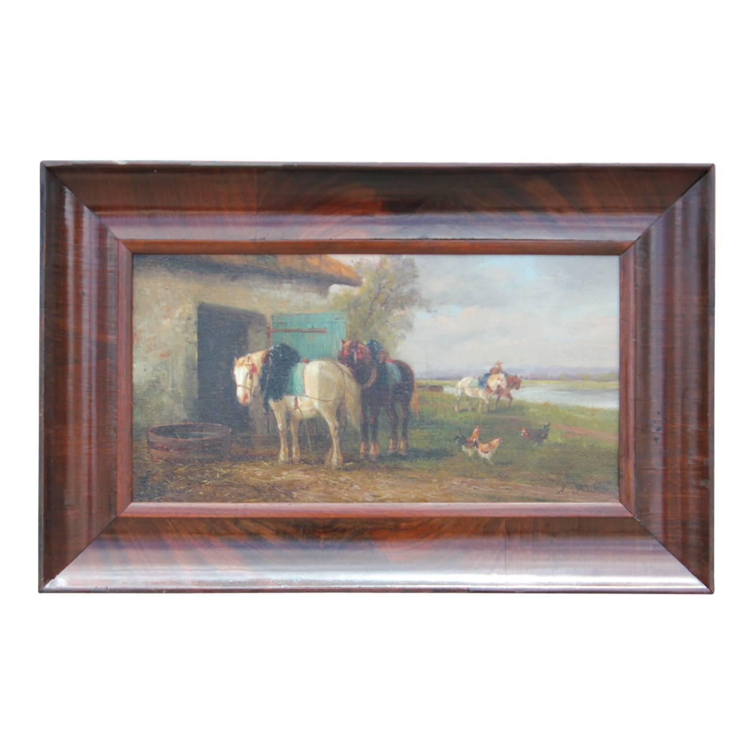 Eugène Fromentin - Hay Farm Scene with Landscape For Sale at 1stDibs ...