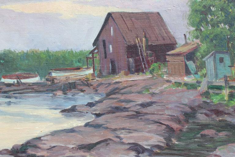 Axel Eugene Schar - River's Edge Impressionist Landscape Painting of ...