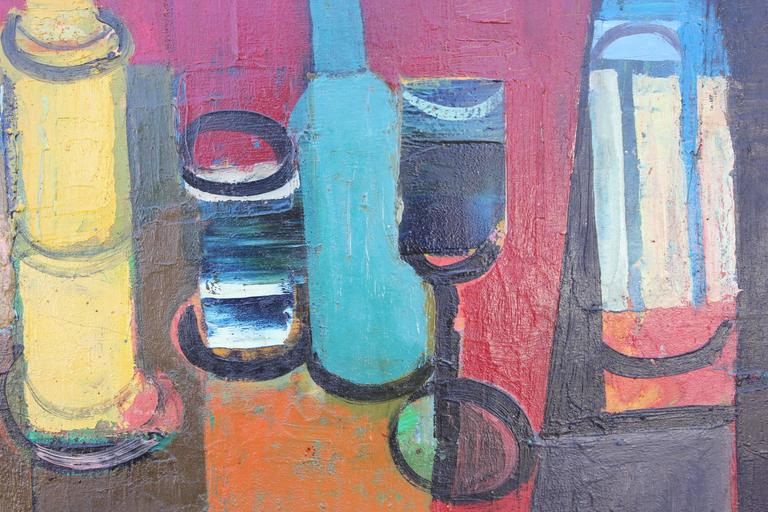 Herbert Mears - Abstract Still Life with 3 Bottles, Painting For Sale ...