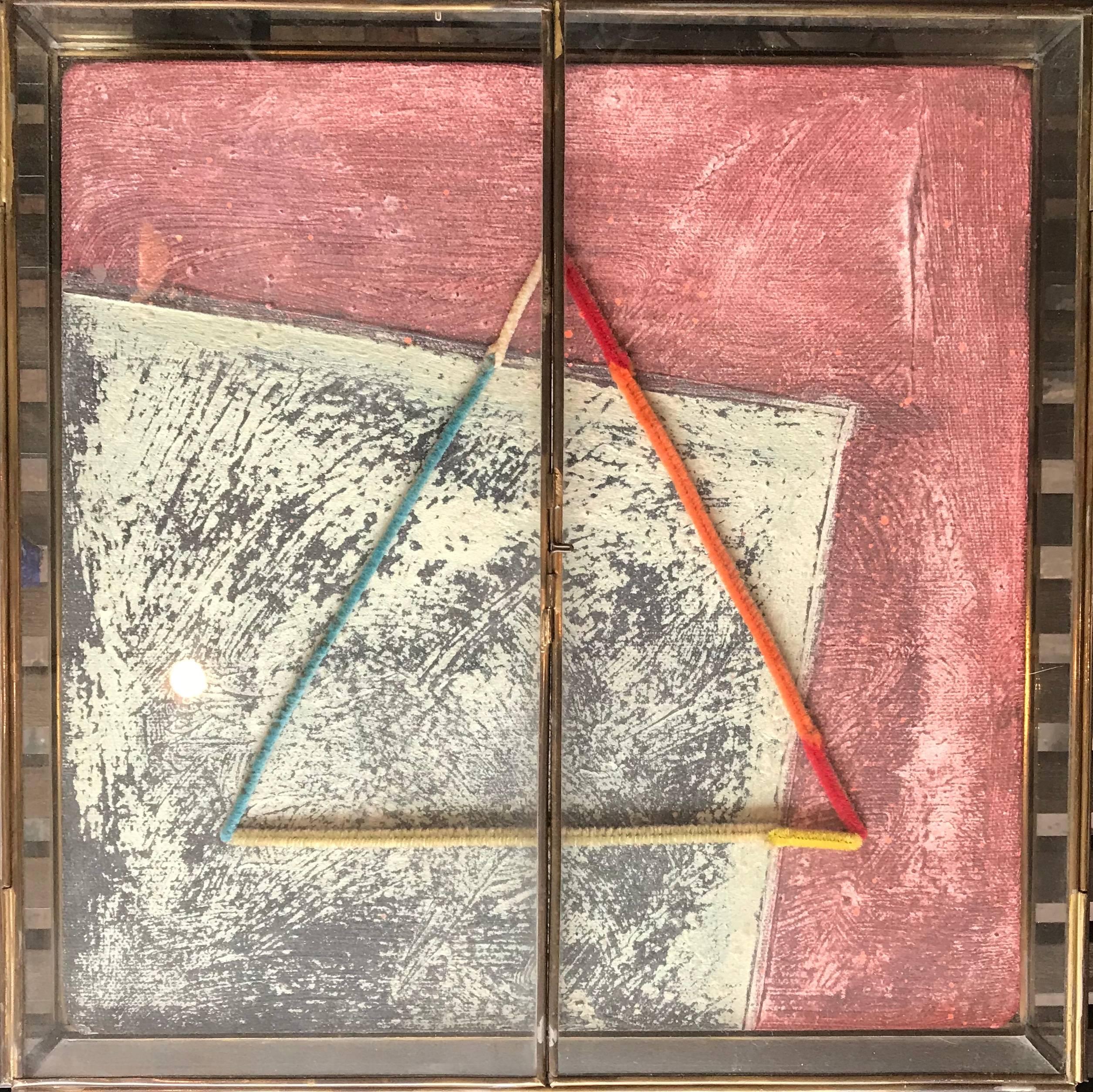 Don Foster - Geometric Mixed Media Abstract in Glass Shadobox at ...