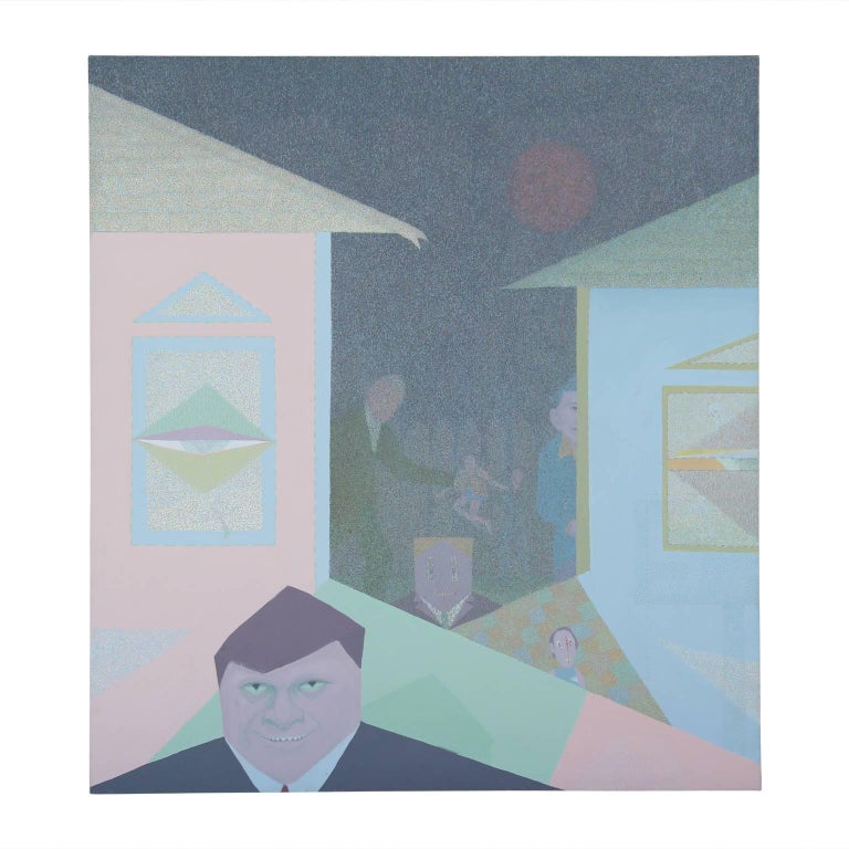 Ron Hoover - "The Collector" Surreal Abstract Geometric Pointillist Oil ...