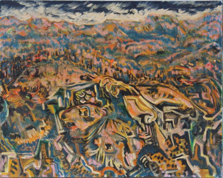 Tony Svehla - Yellow, Blue Abstract Landscape at 1stDibs