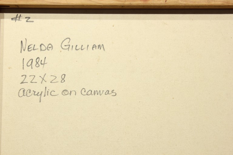 Nelda Gilliam - Red, White and Black Cubist Portrait at 1stDibs