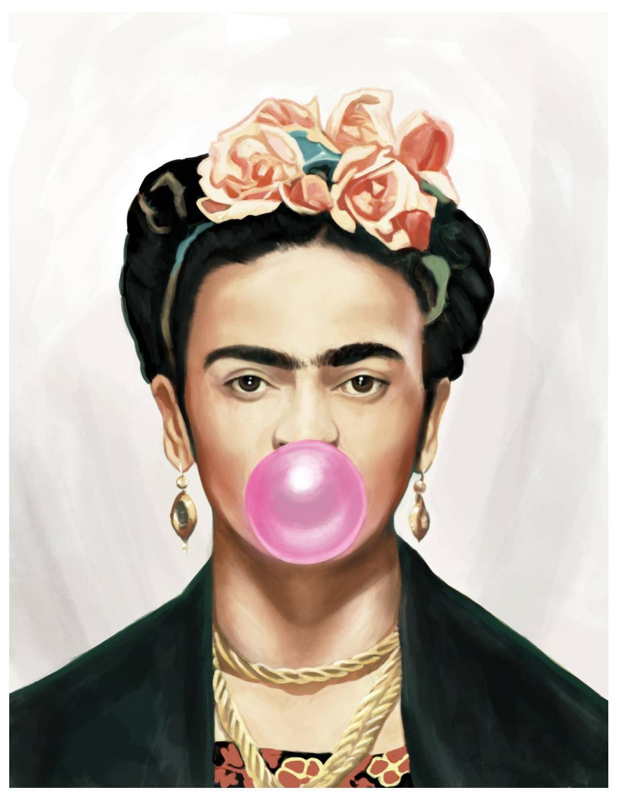 Thomas Hussung - Frida Kahlo Bubble Gum, 20" x 16" at 1stDibs