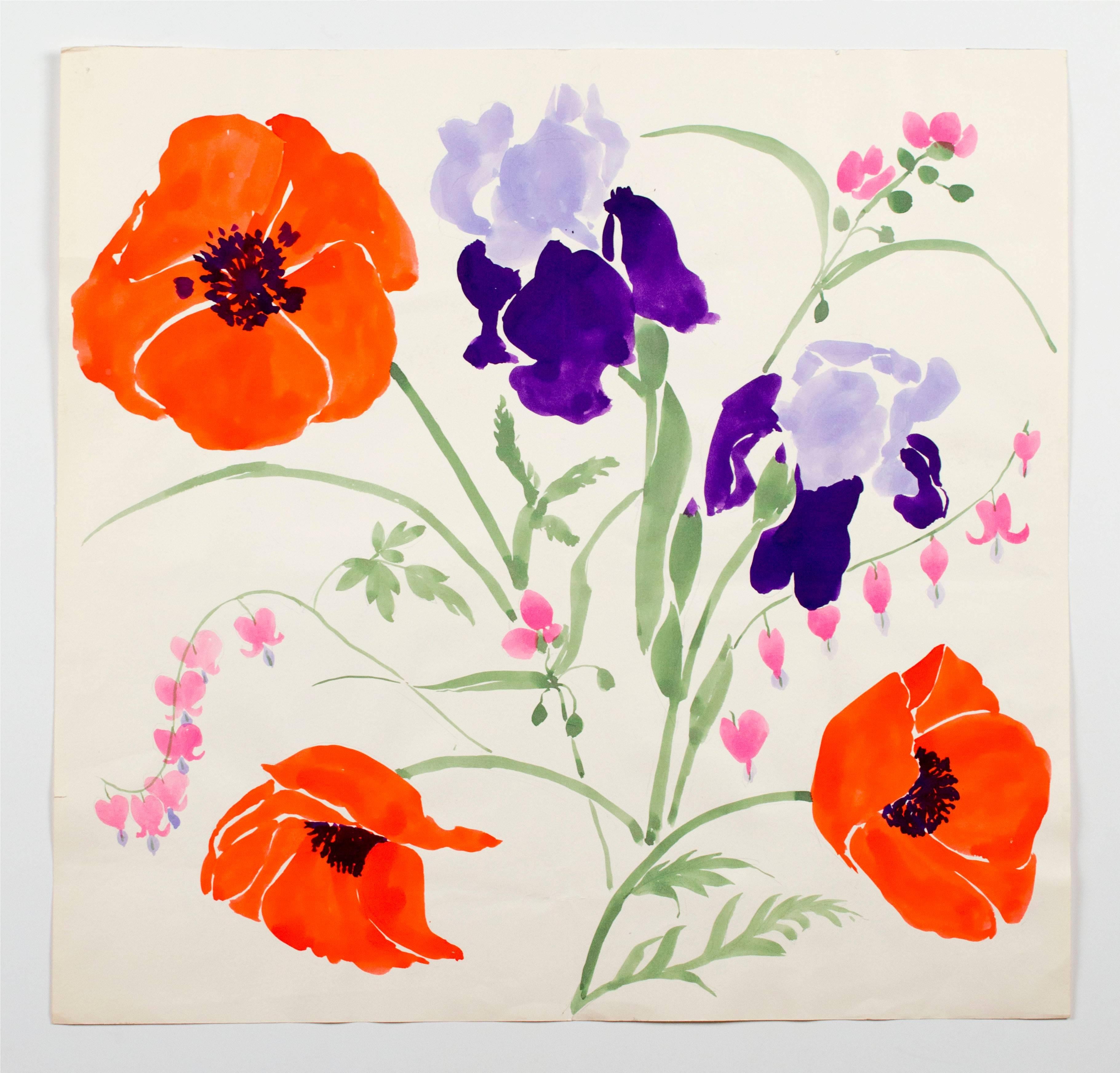 Vera Neumann - Iris and Poppies, from the "Florals" series For Sale at ...