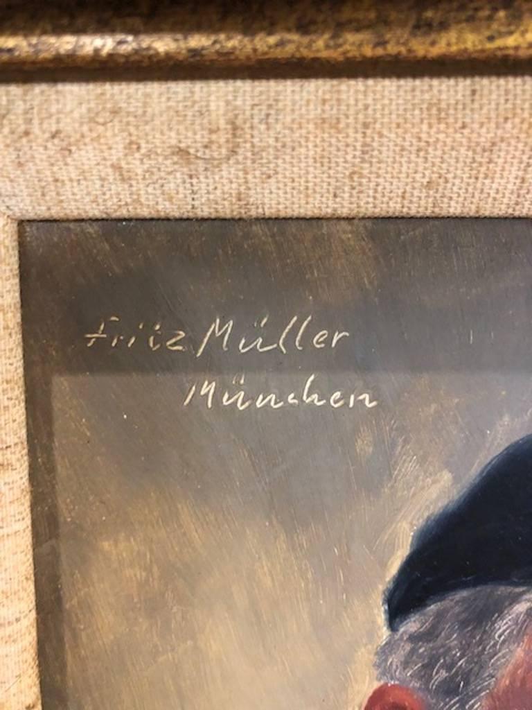 Fritz Muller - Elderly Man with a Cup at 1stDibs
