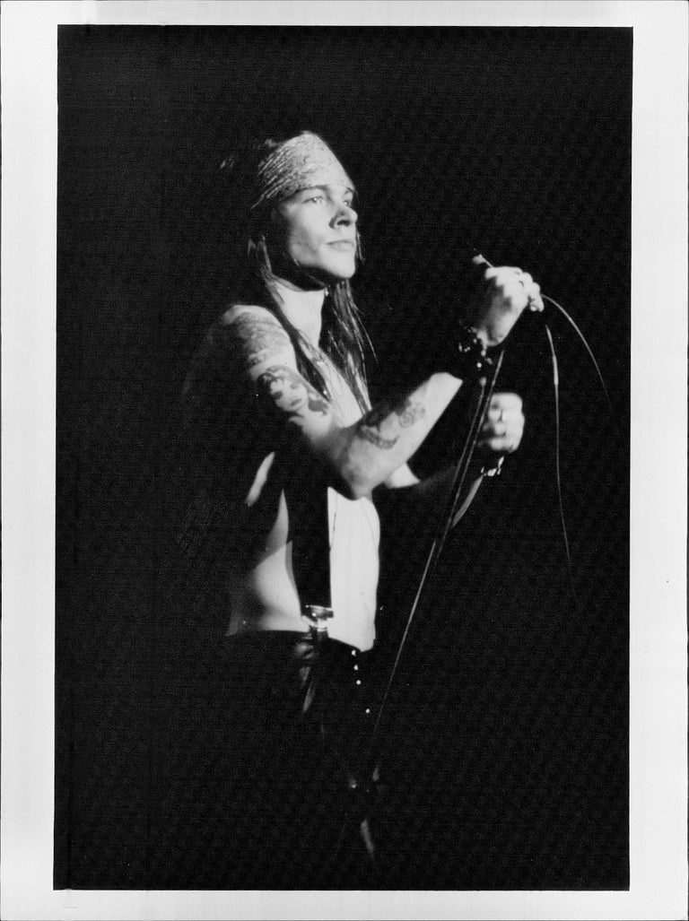 Ebet Roberts - Axl Rose Holding Microphone on Stage Vintage Original ...