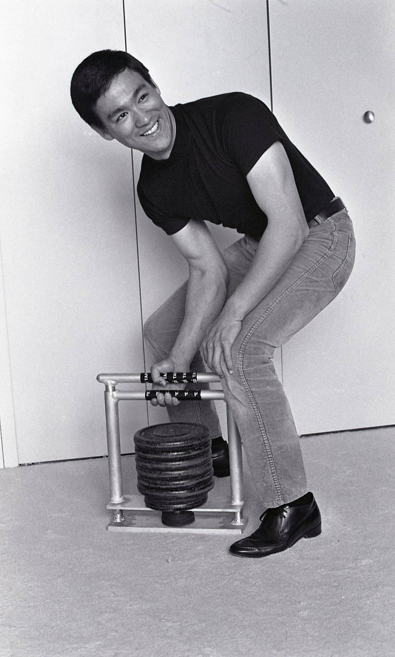 Doris Nieh - Bruce Lee Smiling with Weights Fine Art Print For Sale at ...