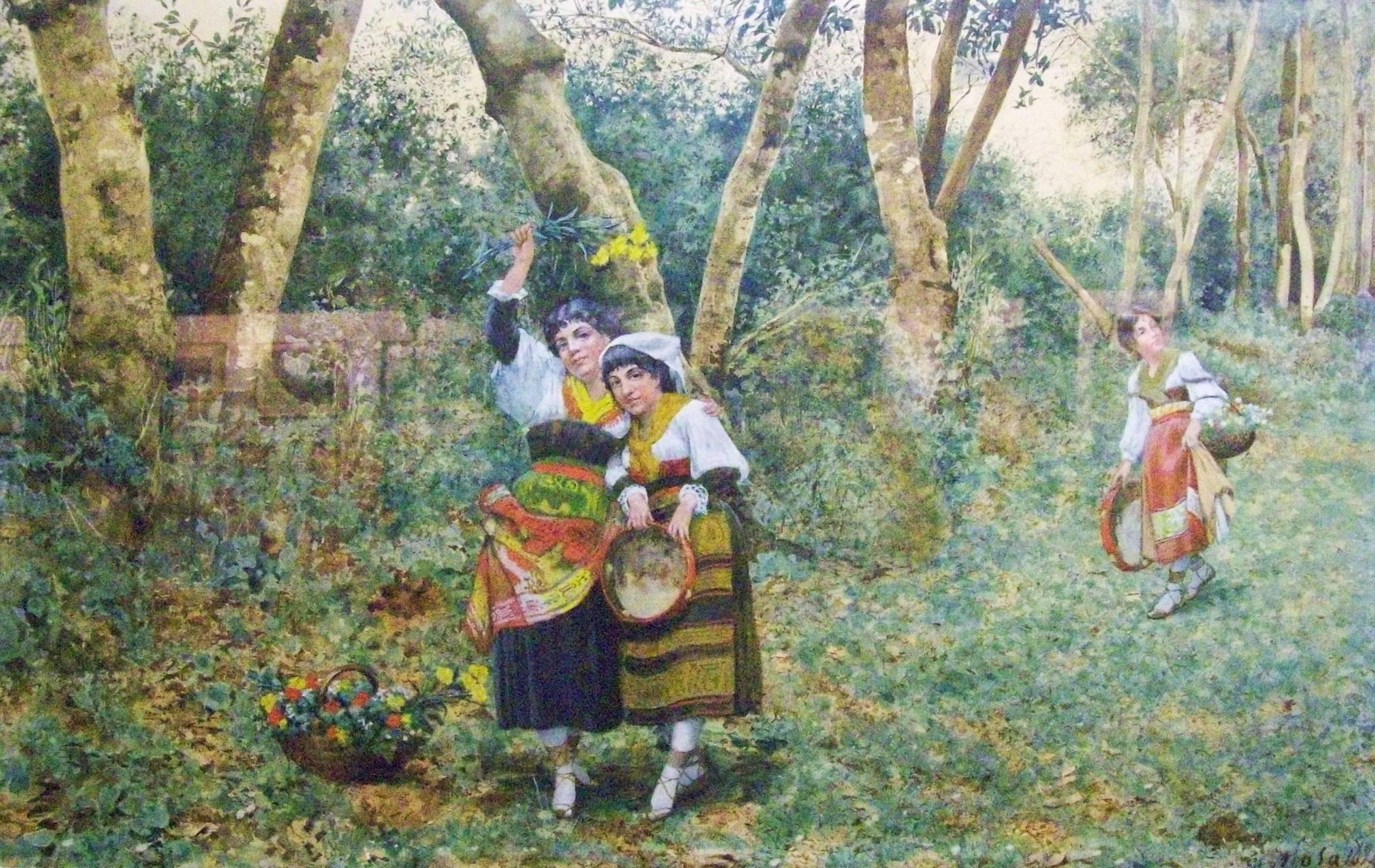 Giovanni Battista Filosa - La cueillette des fleurs des bois For Sale ...