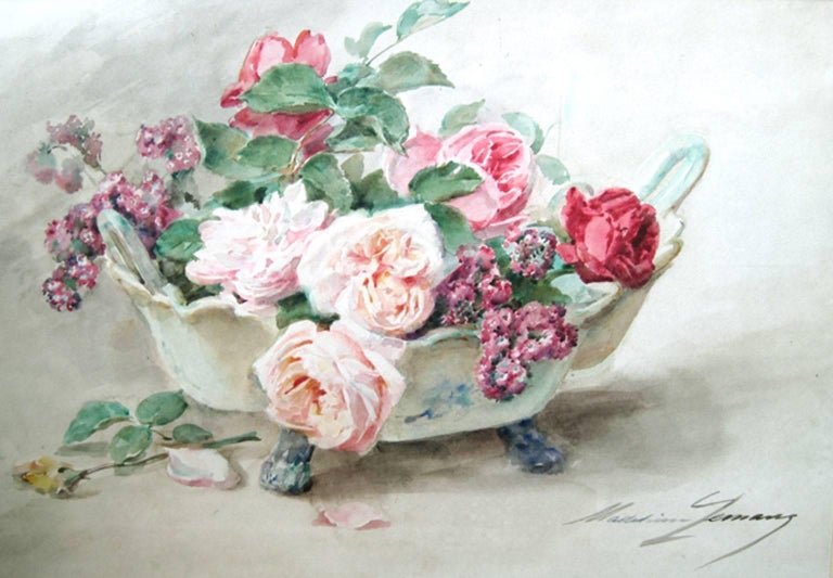 Madeleine Lemaire - A Bouquet of Roses - Madeleine Lemaire - Watercolor ...