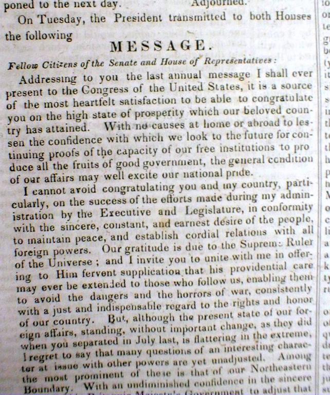 Andrew Jackson - 1836 New Yorker Newspaper-President Andrew Jackson’s ...