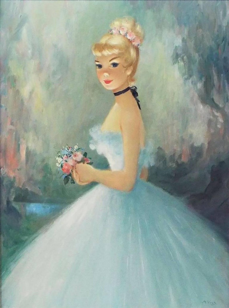 Margaret A Rice - Margaret Rice Oil On Canvas Of Lady In Dress at ...